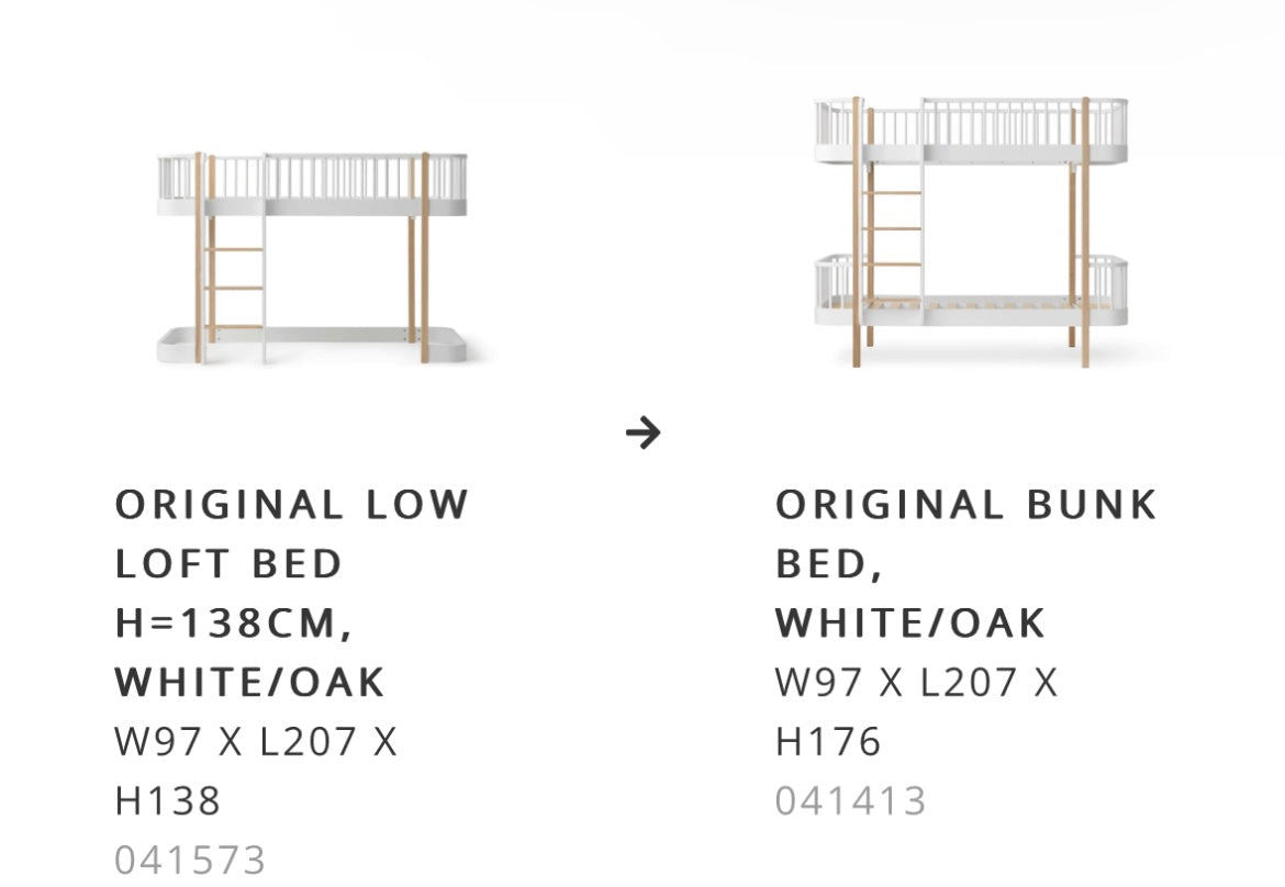 Oliver Furniture - Conversion Kit, Original low loft bed to bunk bed ...